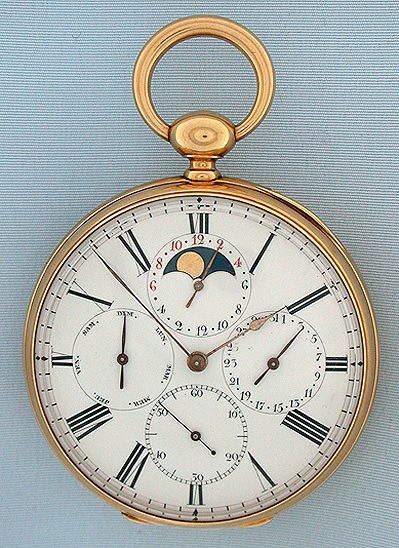 Antique Pocket Watches - Long duration 2 Time Zone Calendar #5790